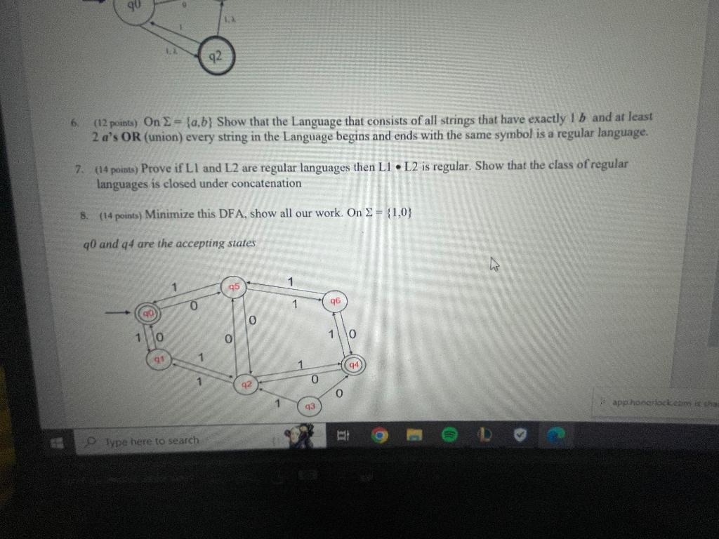 Solved 6. (12 points) OnΣ={a,b} Show that the Language that | Chegg.com