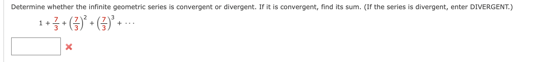 Solved Determine whether the infinite geometric series is | Chegg.com