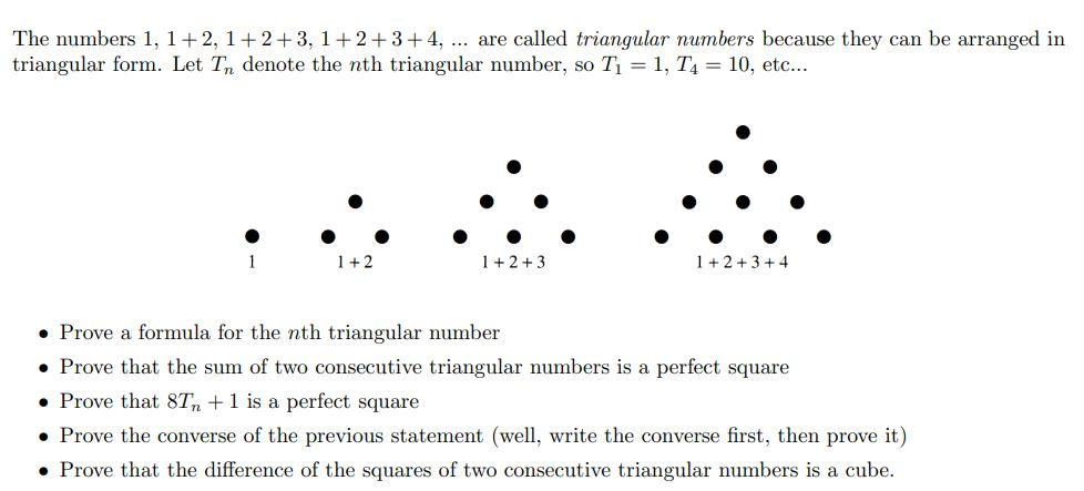 Solved The numbers 1, 1+2, 1+2+3,1+2+3+4, ... are called | Chegg.com