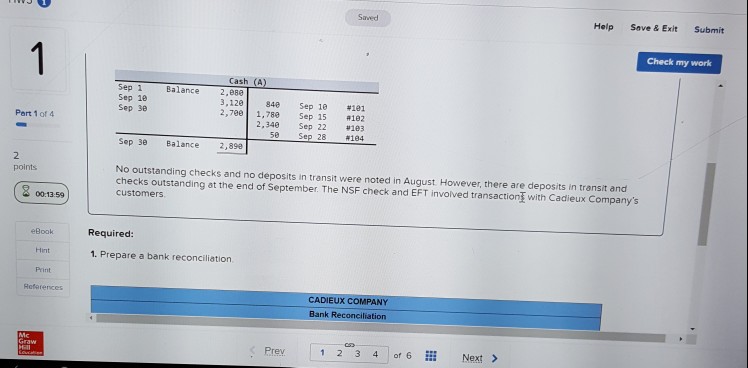 Solved Help Save&Exit Submit Check my work Required | Chegg.com