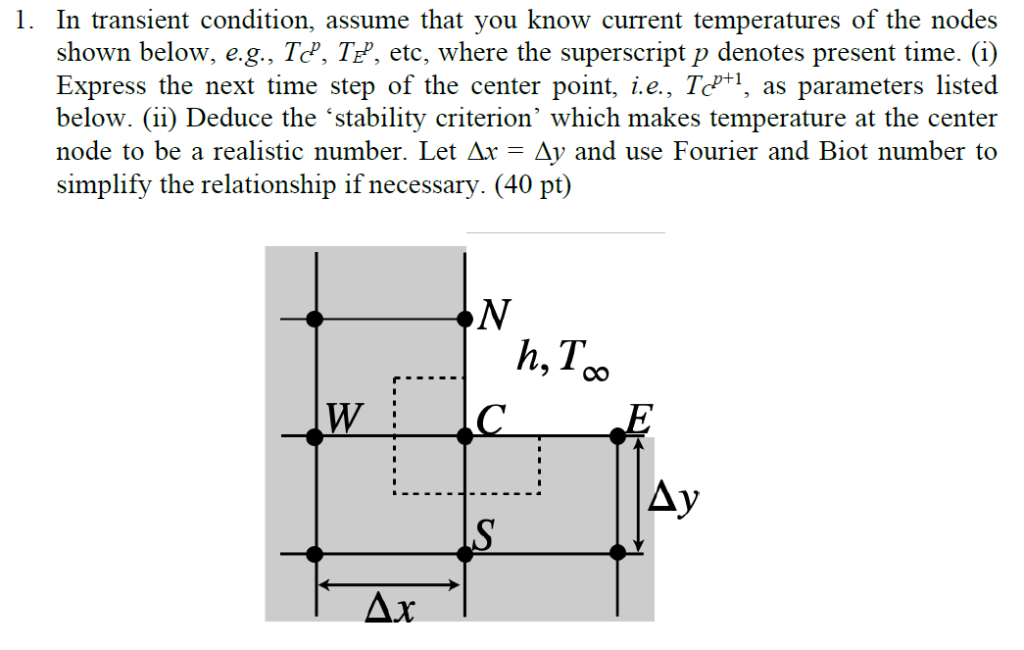 1. In transient condition, assume that you know | Chegg.com