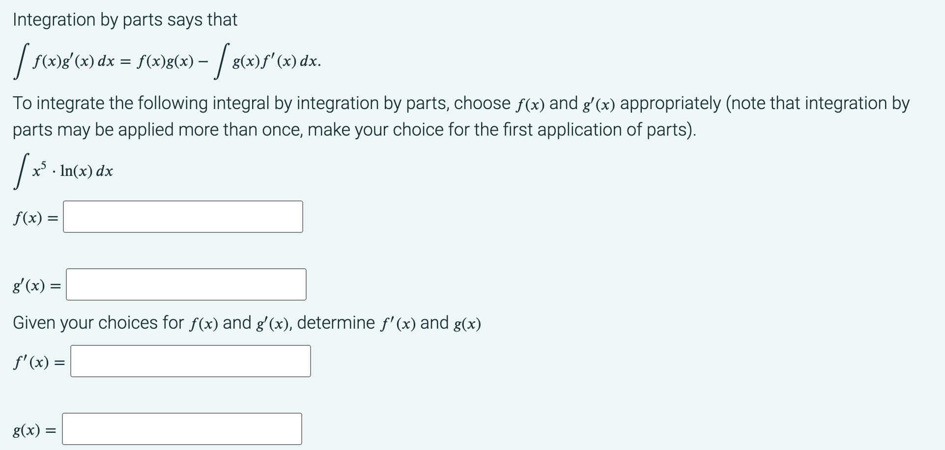 Solved Integration by parts says that | Chegg.com