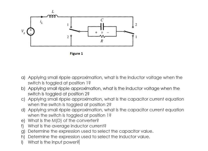 Solved L iz с HE V w R Figure 1 a) Applying small ripple | Chegg.com