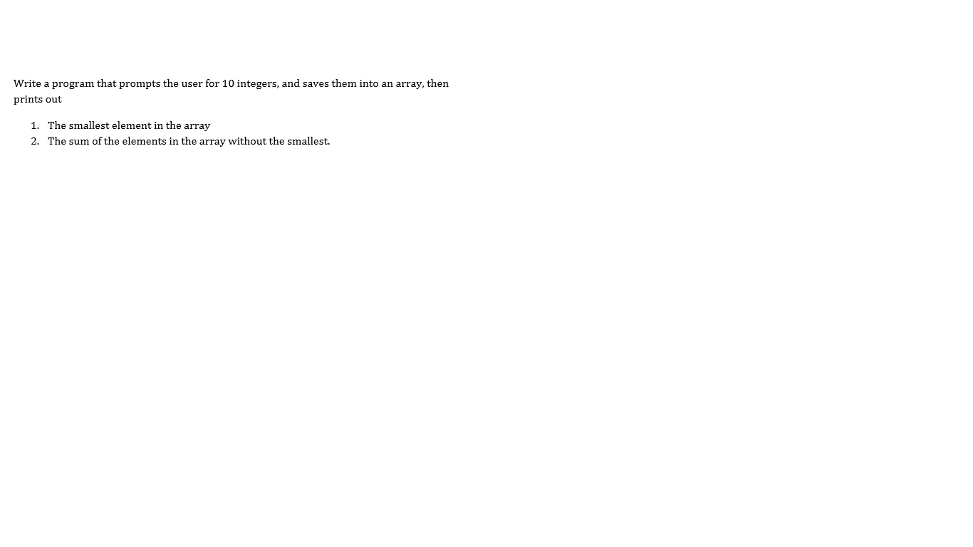 Solved Write a program that prompts the user for 10 | Chegg.com