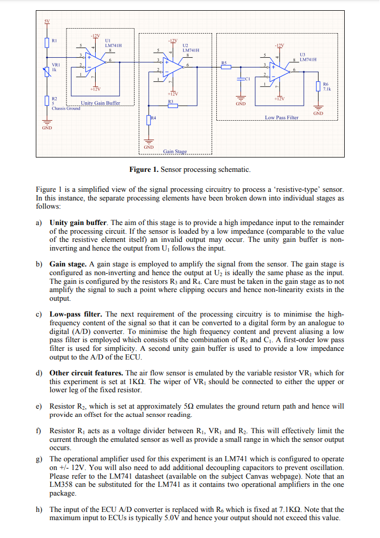 Solved R1 LM741H בון 41H U3 LM741H VRE Ik LCI +12V 7.Ik +12V | Chegg.com
