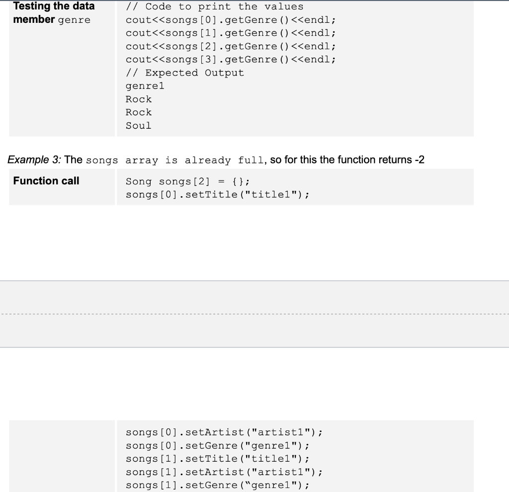 Solved Create a song class, with separate interface file | Chegg.com