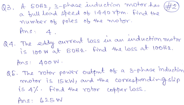 Solved Q3. a full load speed of 1440rpm. Find the number of | Chegg.com