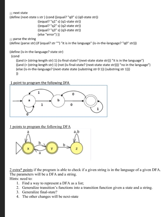 program in drracket, the tasks to program are in the | Chegg.com