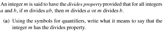 Solved An integer m is said to have the divides property | Chegg.com