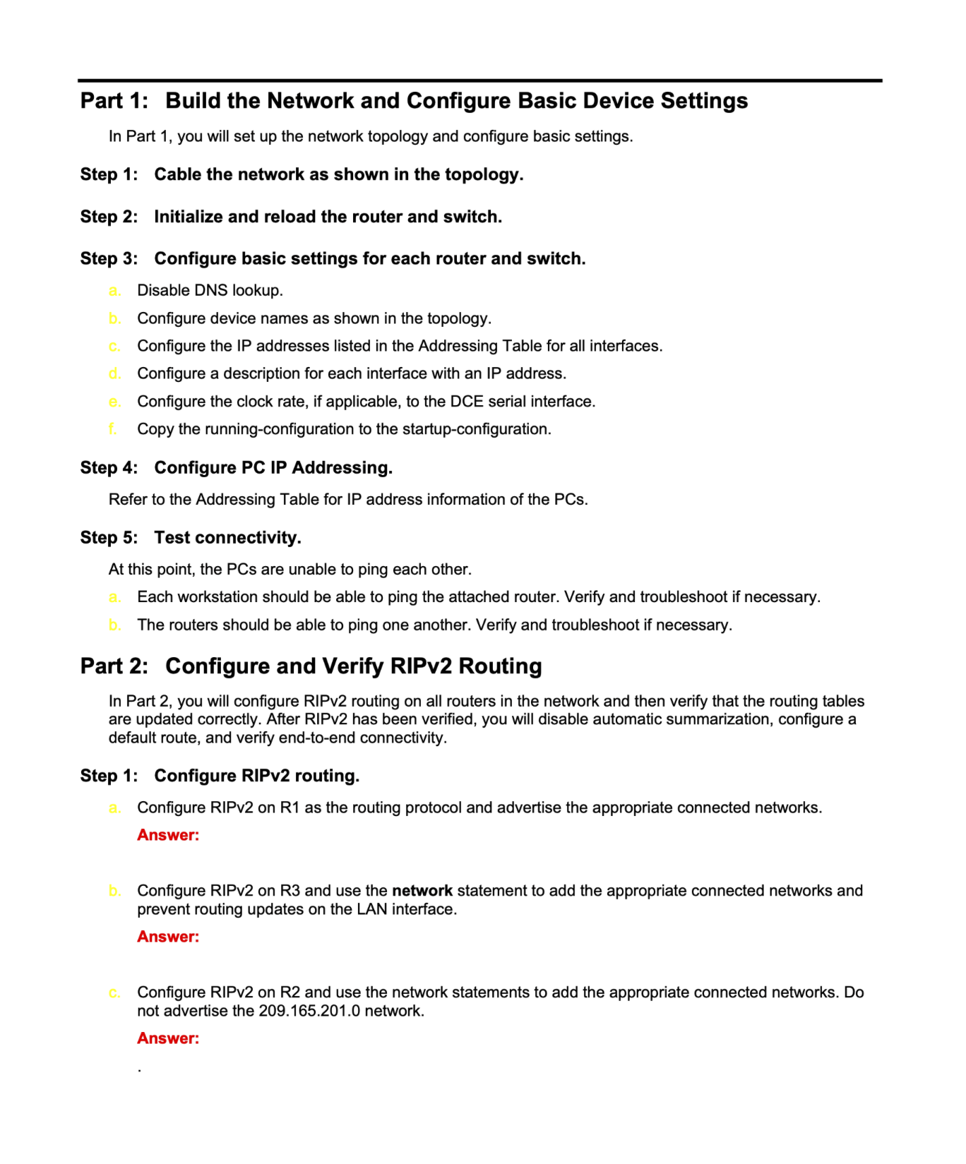 Solved Router Configuration - IPv4 Dynamic Routing Objective | Chegg.com