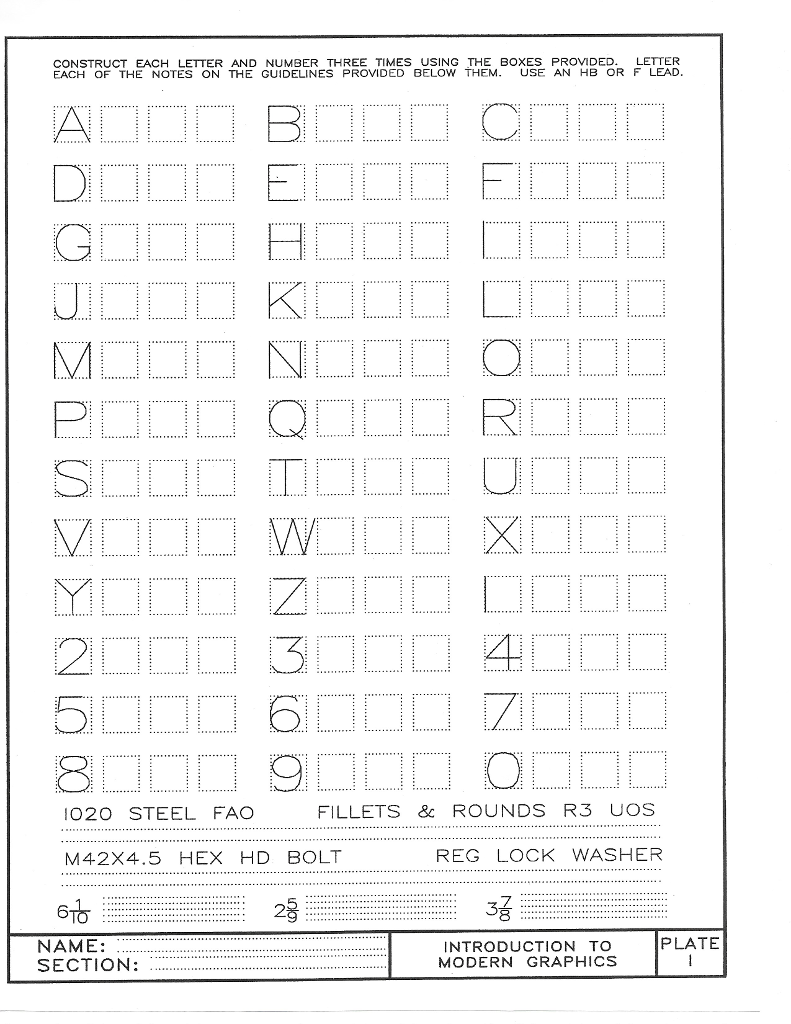 CONSTRUCT EACH LETTER AND NUMBER THREE TIMES USING | Chegg.com