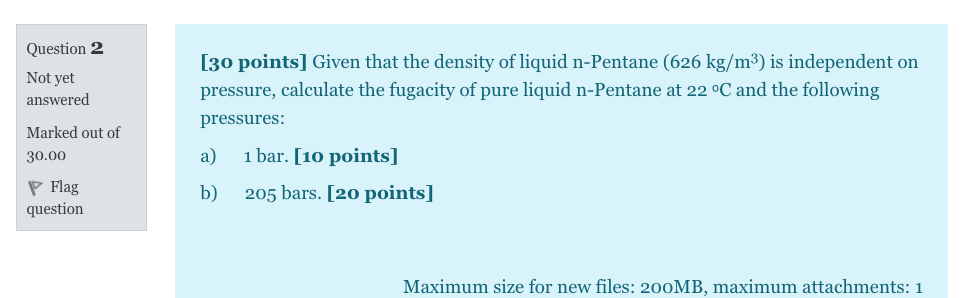 Solved Given that the density of liquid n-Pentane | Chegg.com