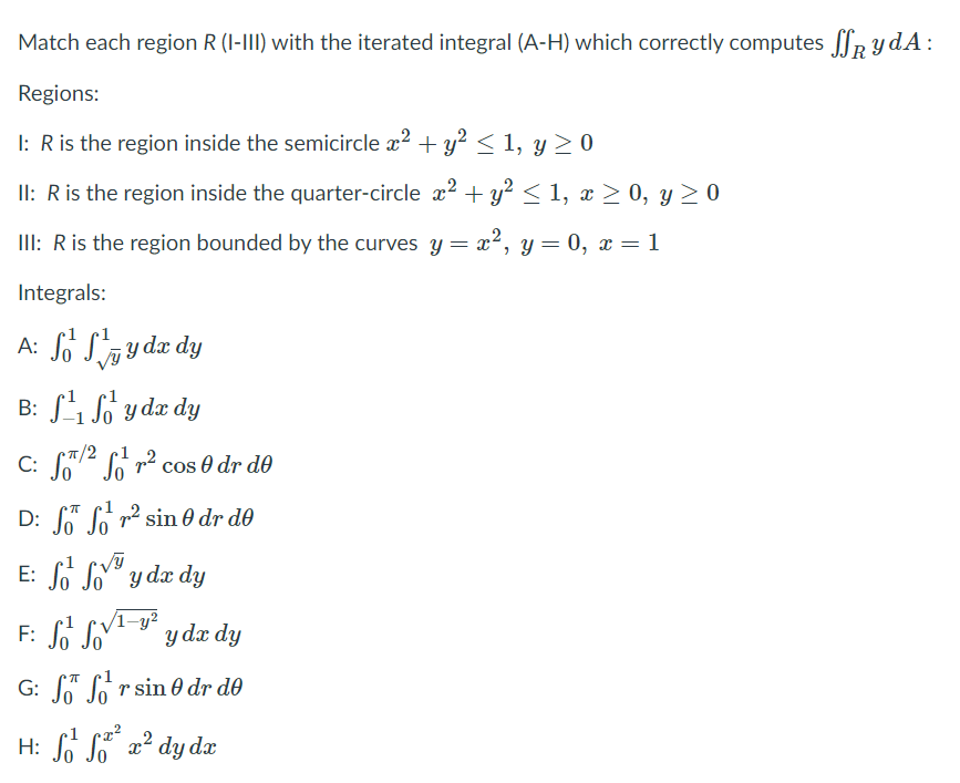 Solved Match each region R (1-III) with the iterated | Chegg.com