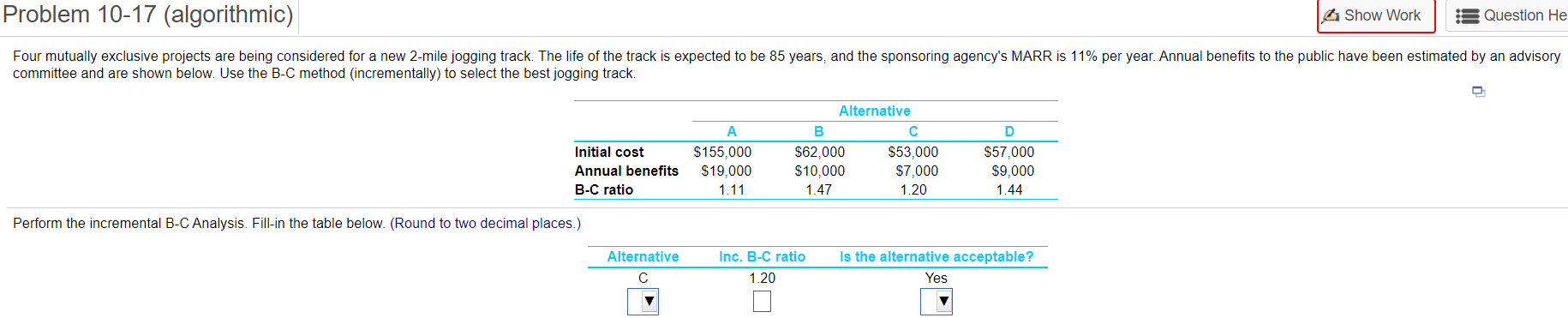 Solved Problem 10-17 (algorithmic) Show Work Question He | Chegg.com