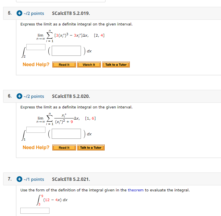 Solved 3. SCalcET8 5.2.007 0/2 points Previous Answers f(x) | Chegg.com