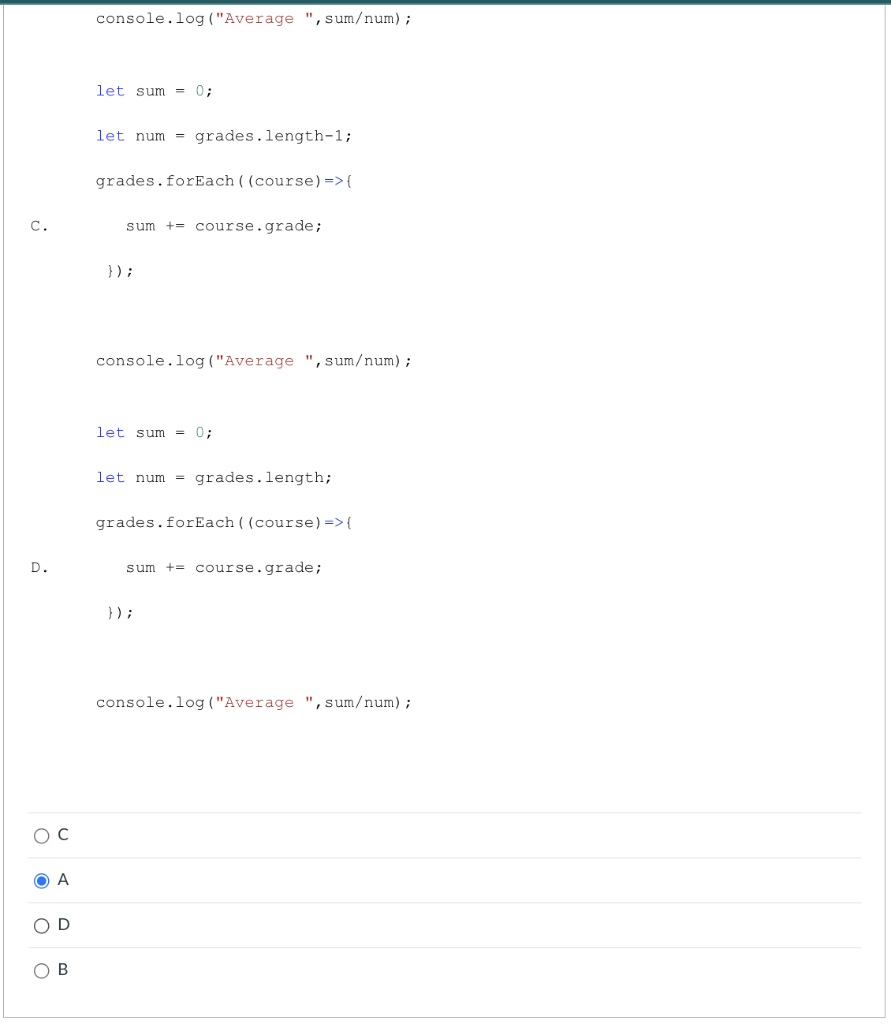 Solved What does this code do?, given array of objects, | Chegg.com