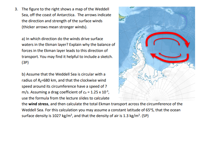 3. The figure to the right shows a map of the Weddell | Chegg.com
