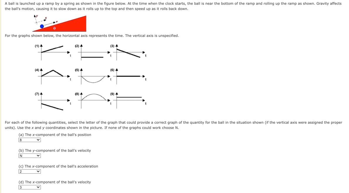 Solved A ball is launched up a ramp by a spring as shown in | Chegg.com