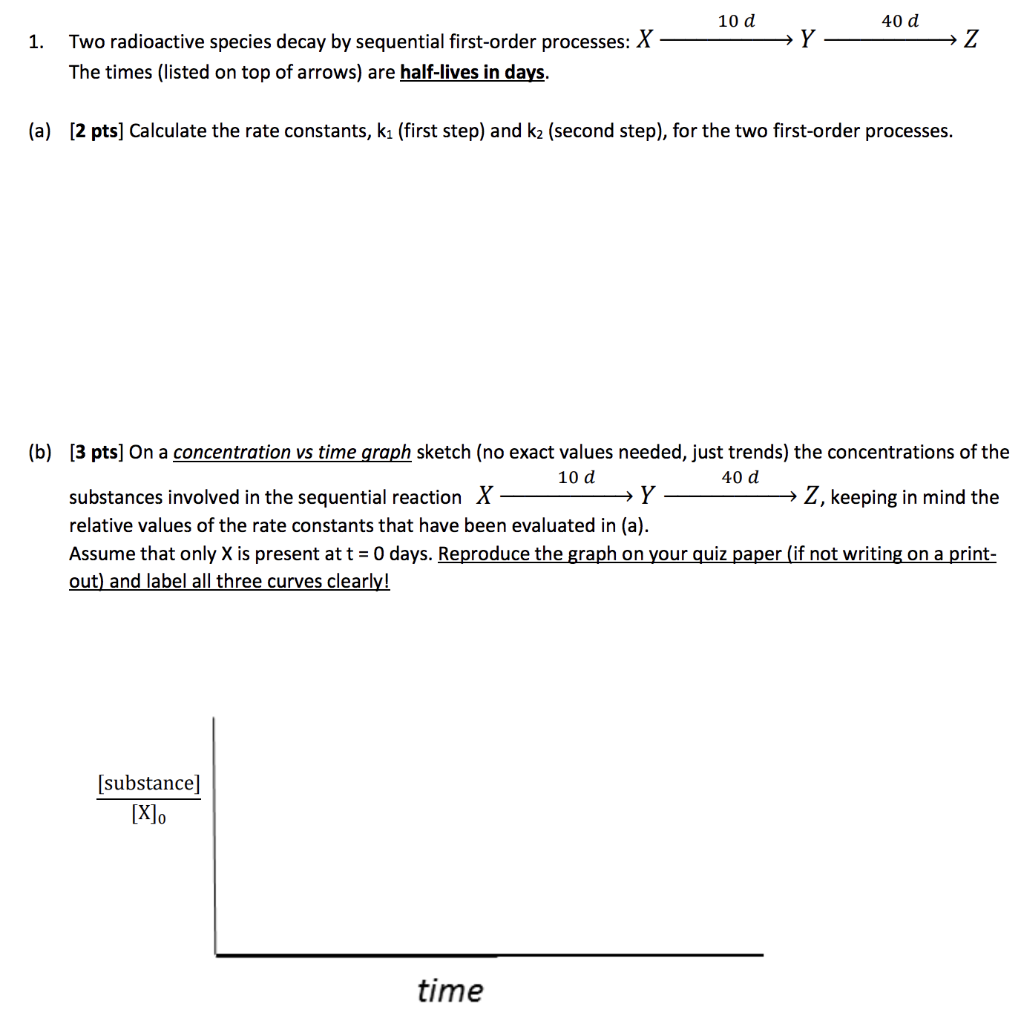 Solved Two radioactive species decay by sequential | Chegg.com