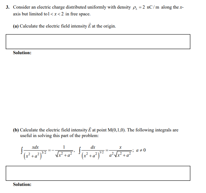 Solved 3. Consider an electric charge distributed uniformly | Chegg.com