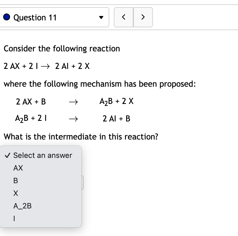 Solved Consider the following reaction 2AX+2I→2Al+2X where | Chegg.com
