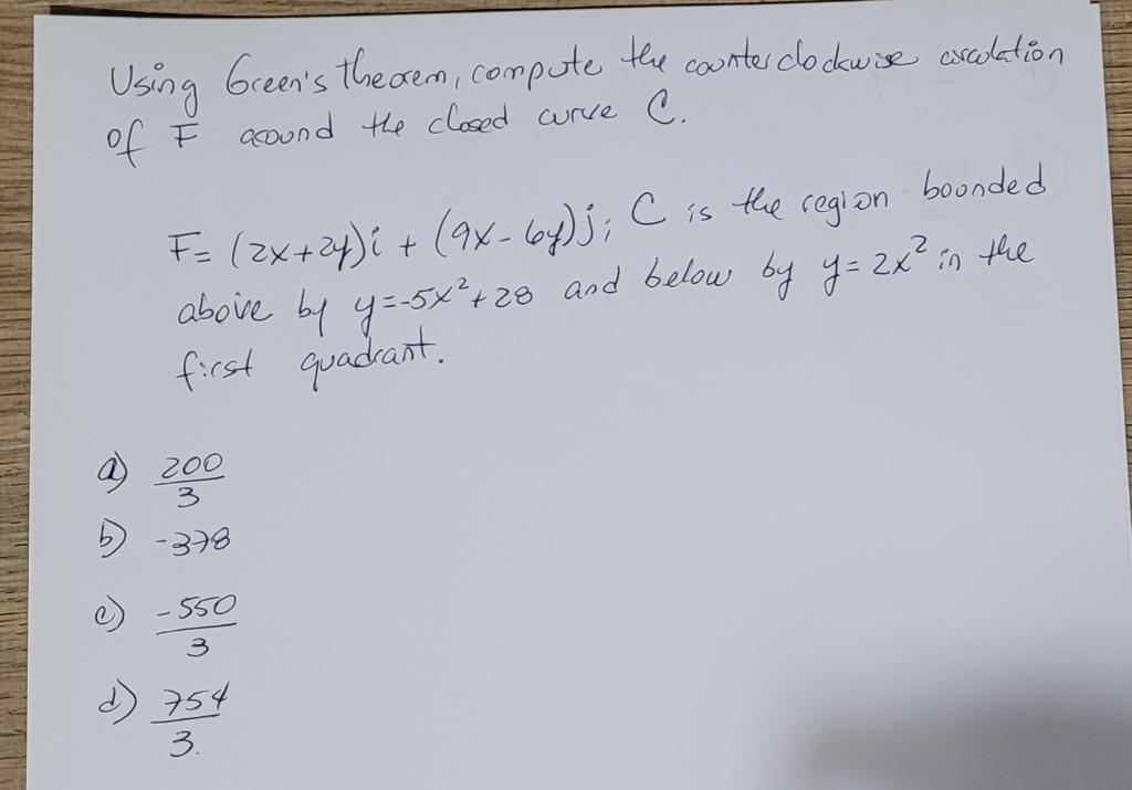 Solved the region is Using Green's theorem, compute the | Chegg.com
