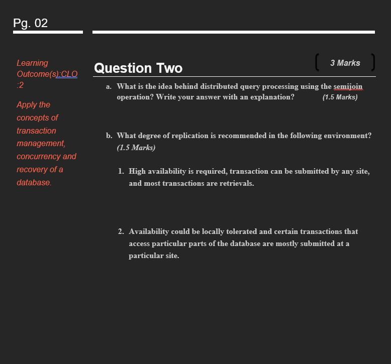 Solved A What Is The Idea Behind Distributed Query 