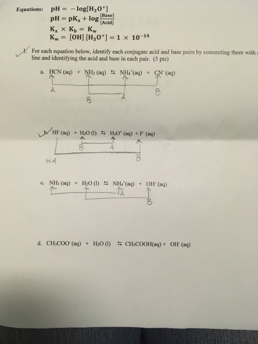 Solved Equations: pHlog[H30] Acid Kw[OH] [H30*]-1 x 10-14 | Chegg.com