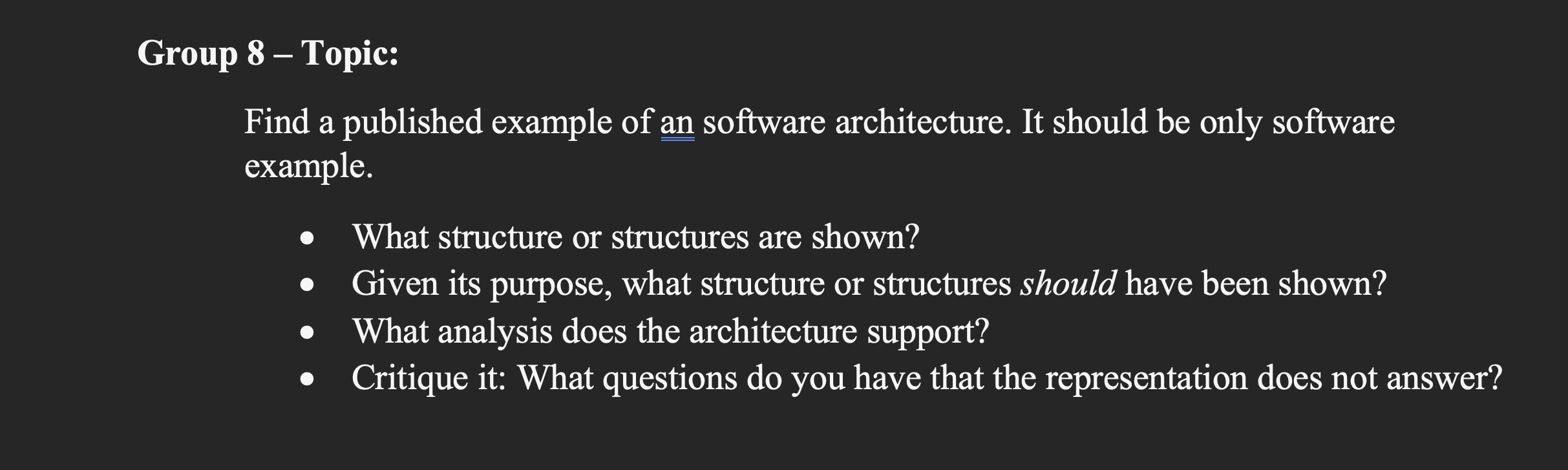 Group 8 - Topic: Find a published example of an | Chegg.com