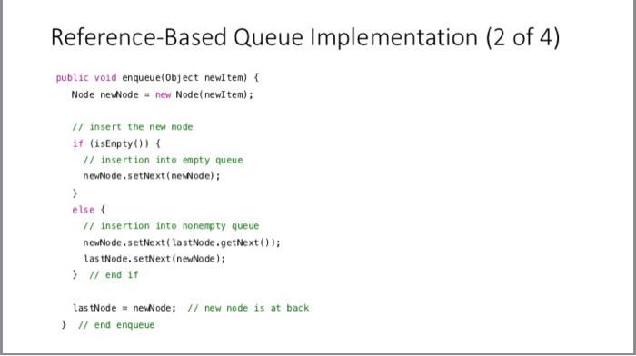Solved Reference-Based Queue Implementation (1 of 4) public | Chegg.com