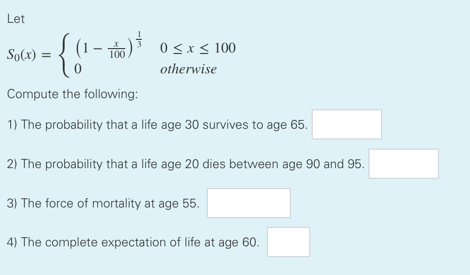 Solved Let So(x) (1 – 100 {S = 0