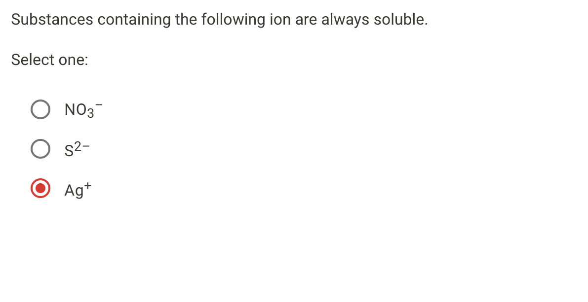 Solved Substances containing the following ion are always | Chegg.com