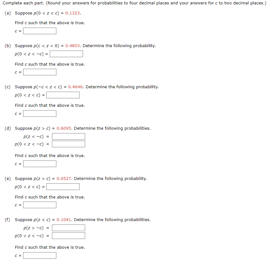 Solved mplete each part. (Round your answers for | Chegg.com