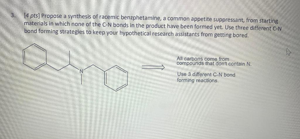 Solved . [4 pts] Propose a synthesis of racemic | Chegg.com
