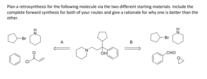 Solved Plan a retrosynthesis for the following molecule via | Chegg.com