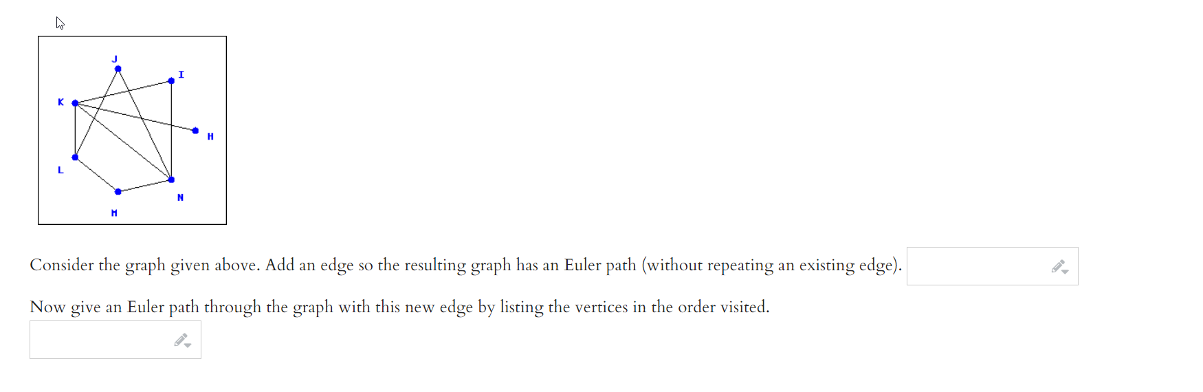 Solved Consider the graph given above. Add an edge so the | Chegg.com