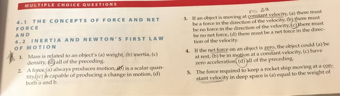 MULTIPLE CHOICE QUESTIONS Da 4.1 THE CONCEPTS OF | Chegg.com