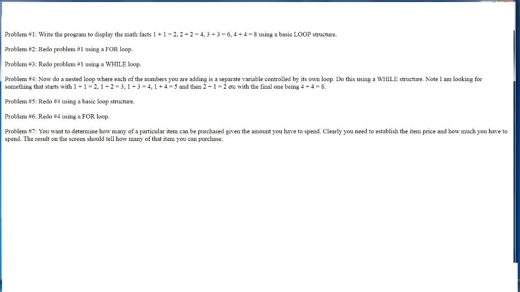 Solved Problem 1 Write The Program To Display The Math 9269