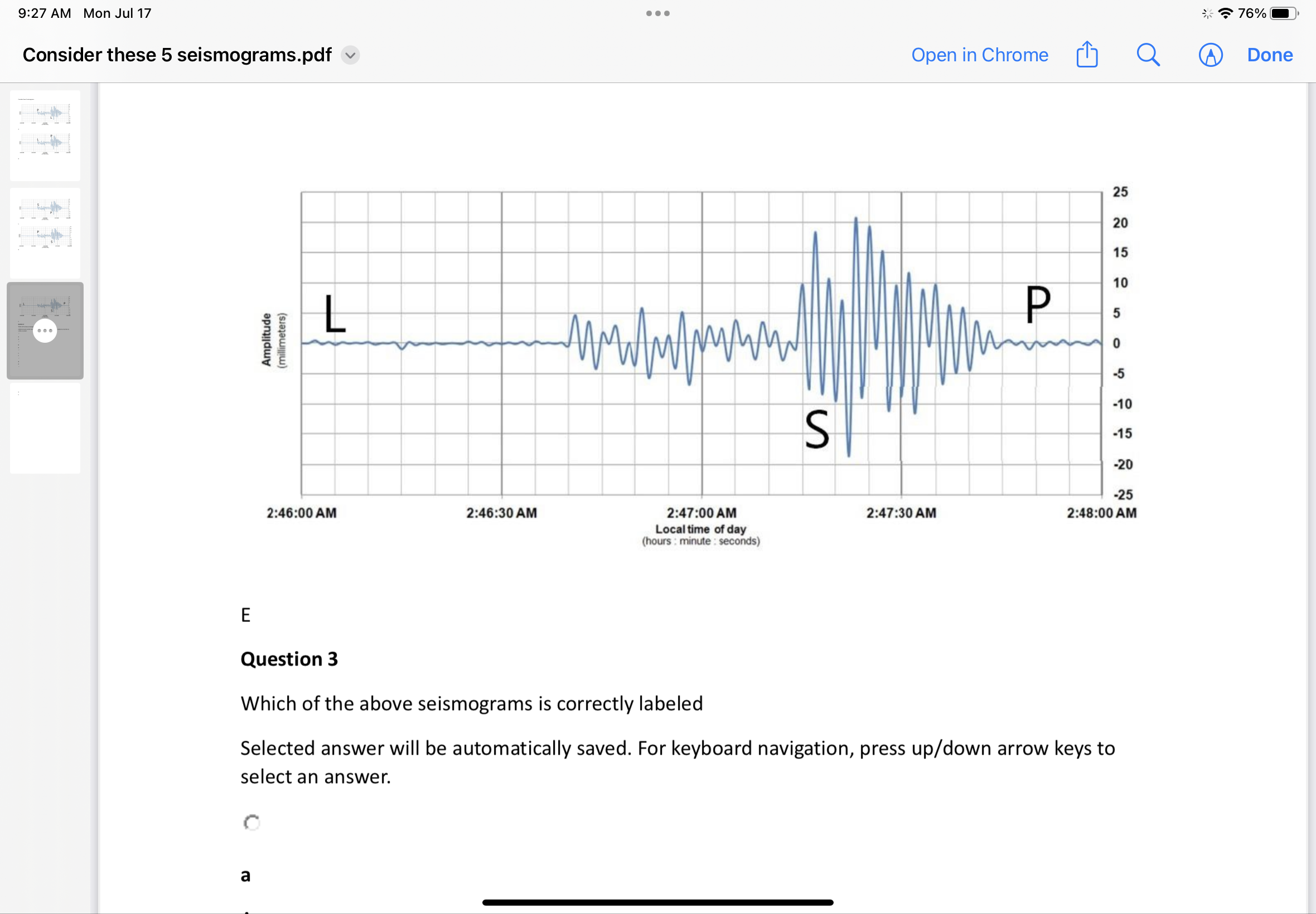 Solved Consider these 5 seismograms.pdf Consider these 5 | Chegg.com