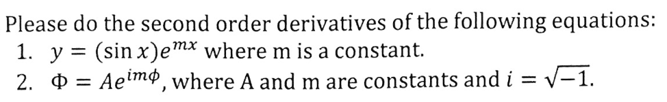 Solved Please do the second order derivatives of the | Chegg.com