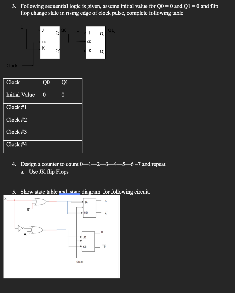 Solved 1. Following Figure show a sequential logic; complete | Chegg.com