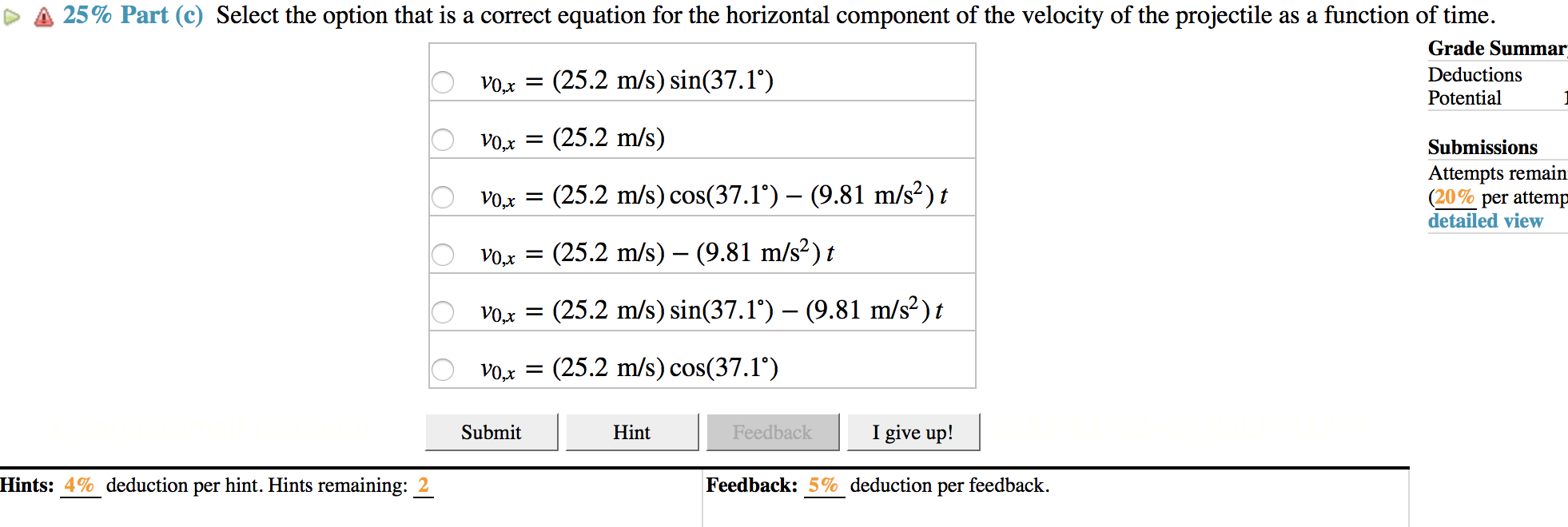 Solved (6%) Problem 11: In two-dimensional motion with | Chegg.com