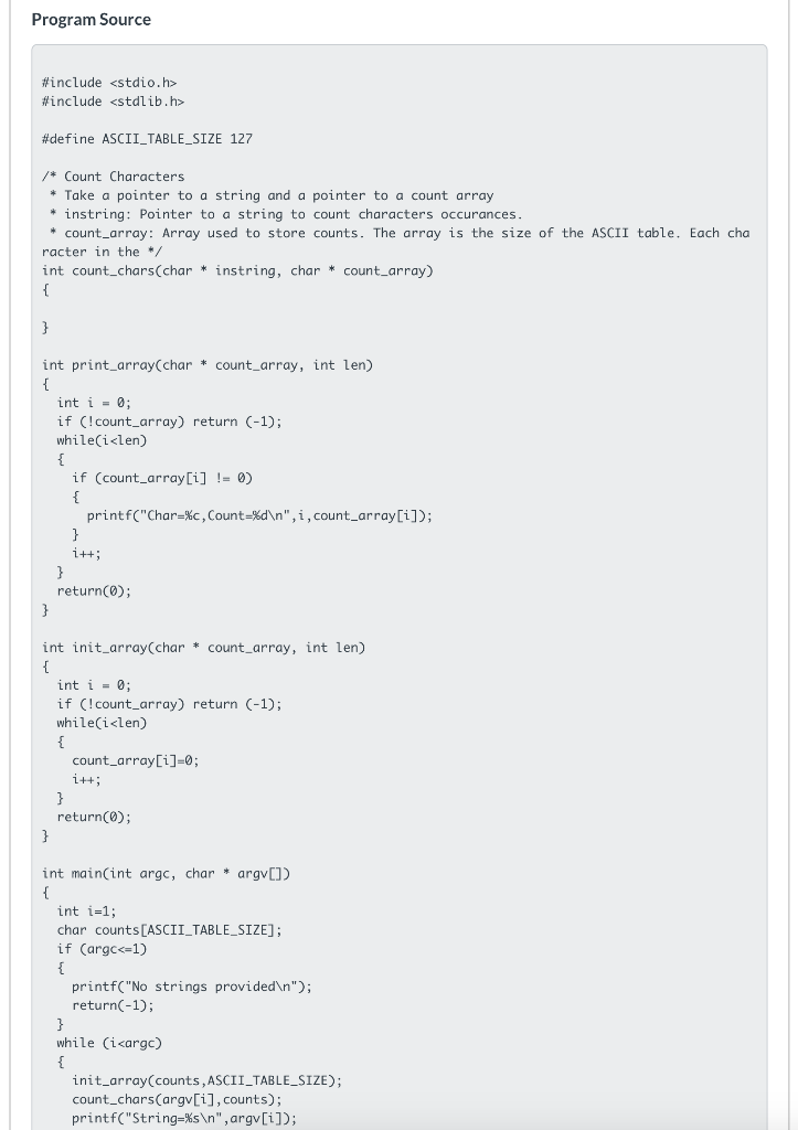 Solved You are provided a partially completed program. This | Chegg.com