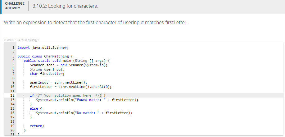 Solved CHALLENGE ACTIVITY 3.10.2: Looking for characters. | Chegg.com