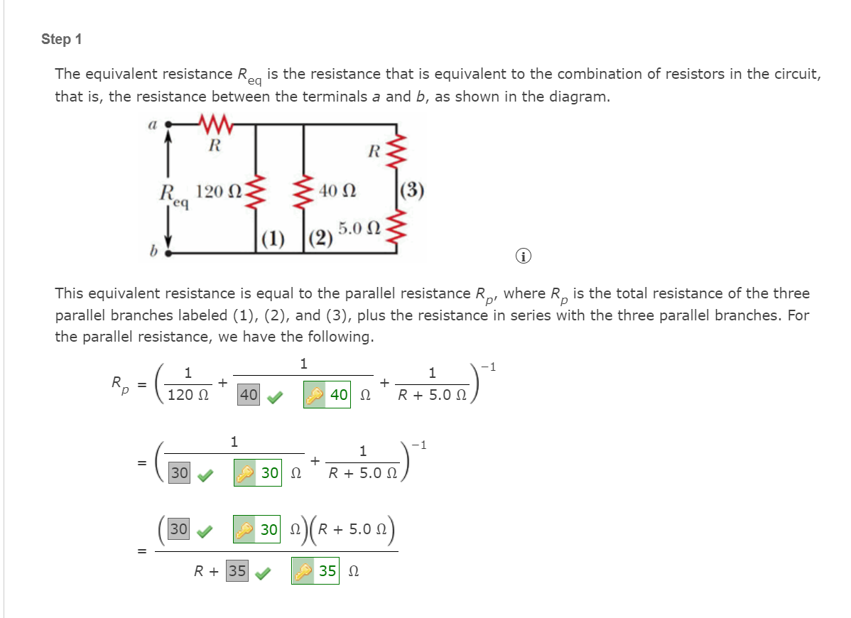 Solved Step 1 The equivalent resistance Reg is the | Chegg.com