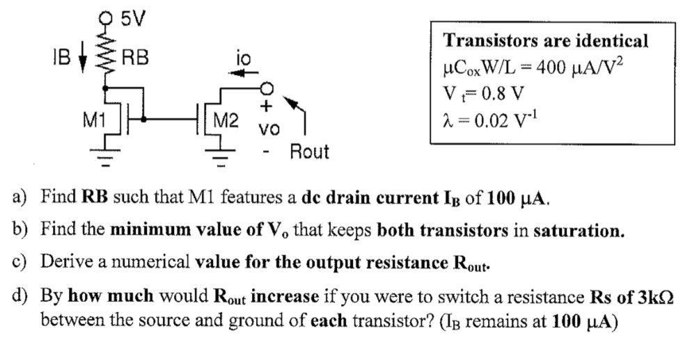 Solved Find resistor value, minimum saturation voltage, | Chegg.com