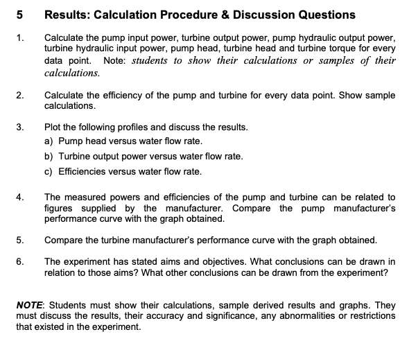 5 Results: Calculation Procedure \& Discussion | Chegg.com