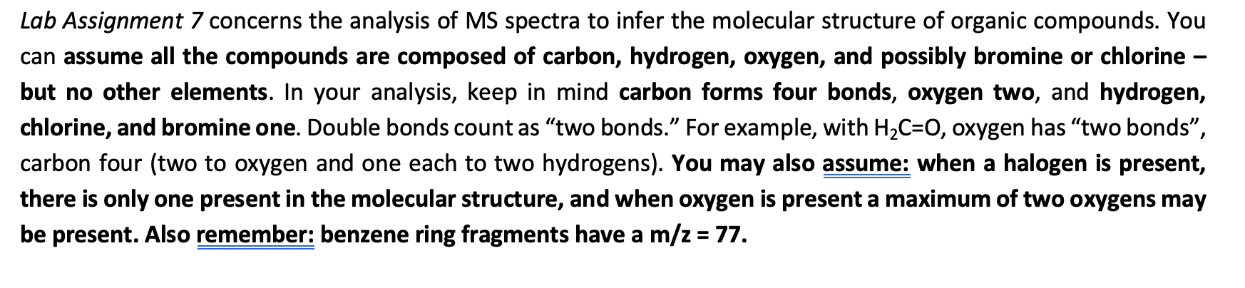 Lab Assignment 7 concerns the analysis of MS spectra | Chegg.com
