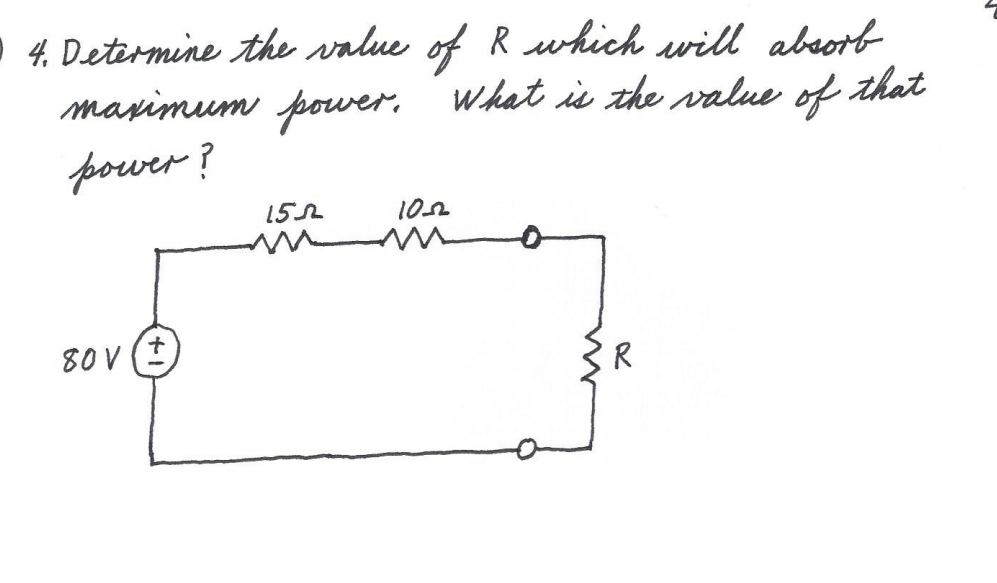 Solved Determine the value of R which will absorb maximum | Chegg.com