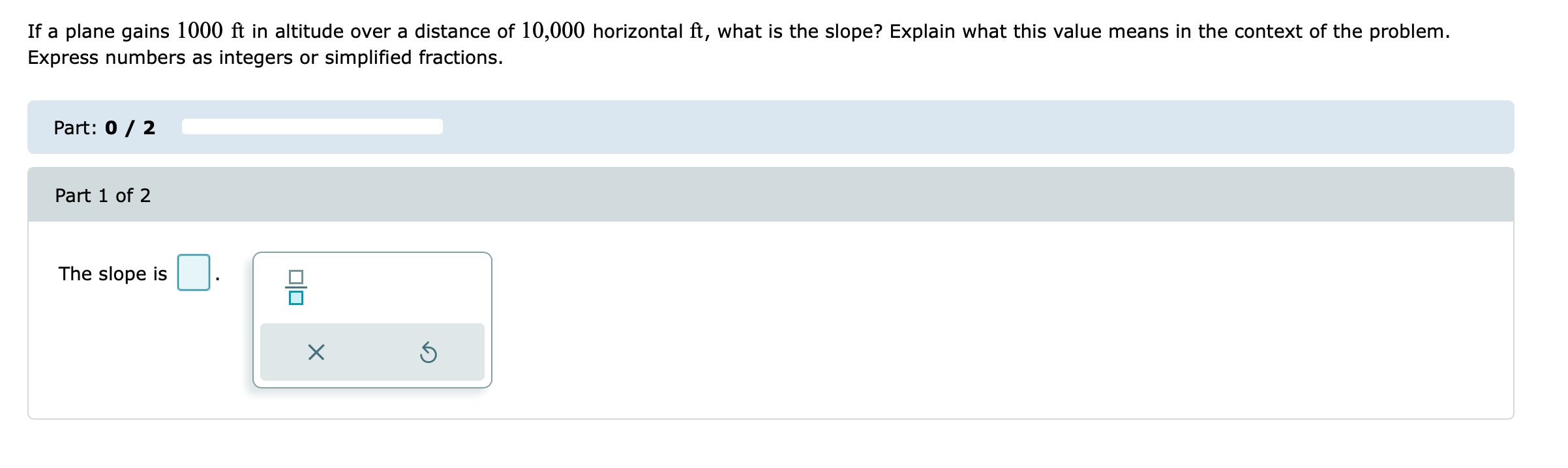 Solved If a plane gains 1000 ft in altitude over a distance | Chegg.com